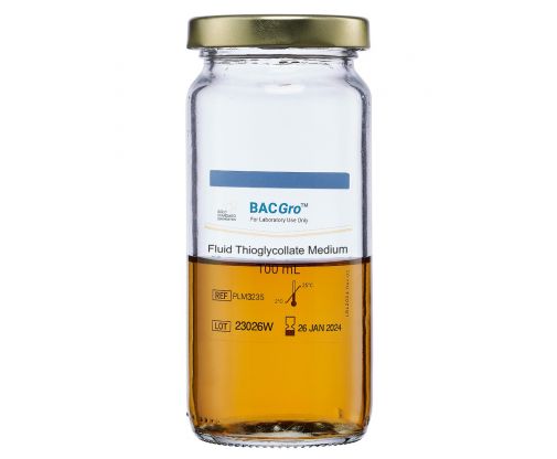 BACGro Fluid Thioglycollate Medium, Bagged Jar / 100ml